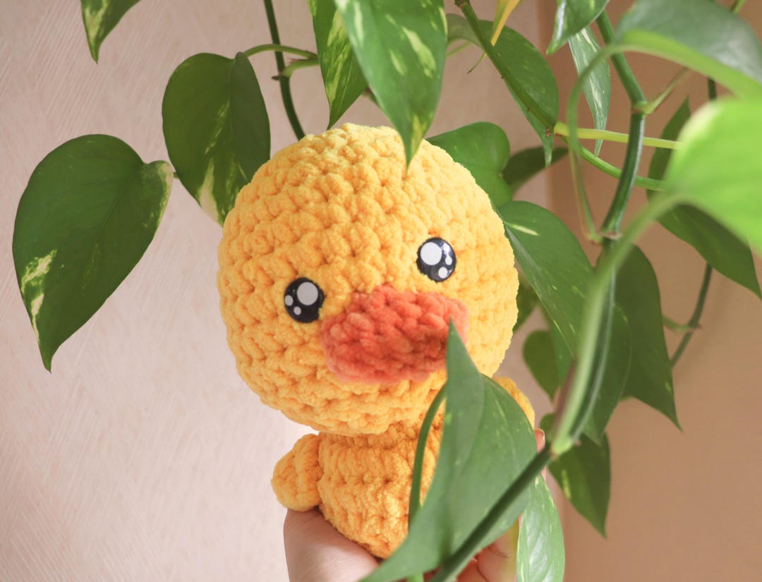 SUNNY Yellow Rubber Duck Plushie Handmade Amigurumi Soft Velvet Yarn ...