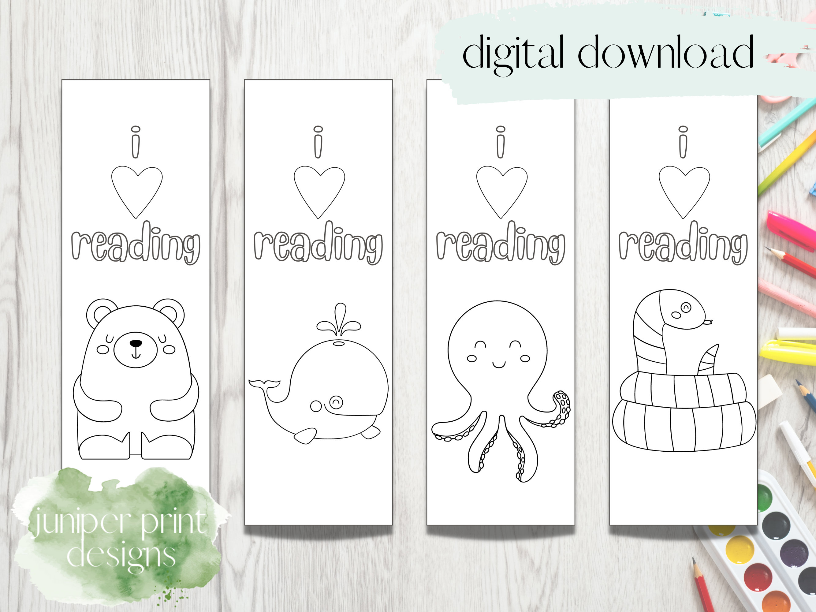 Printable Bookmarks for Kids | Kids Printable Bookmark | Animal ...