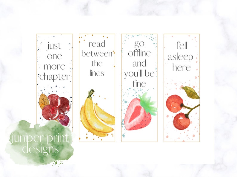 Quote Printable Bookmarks, Download and Print Bookmarks, Watercolor ...