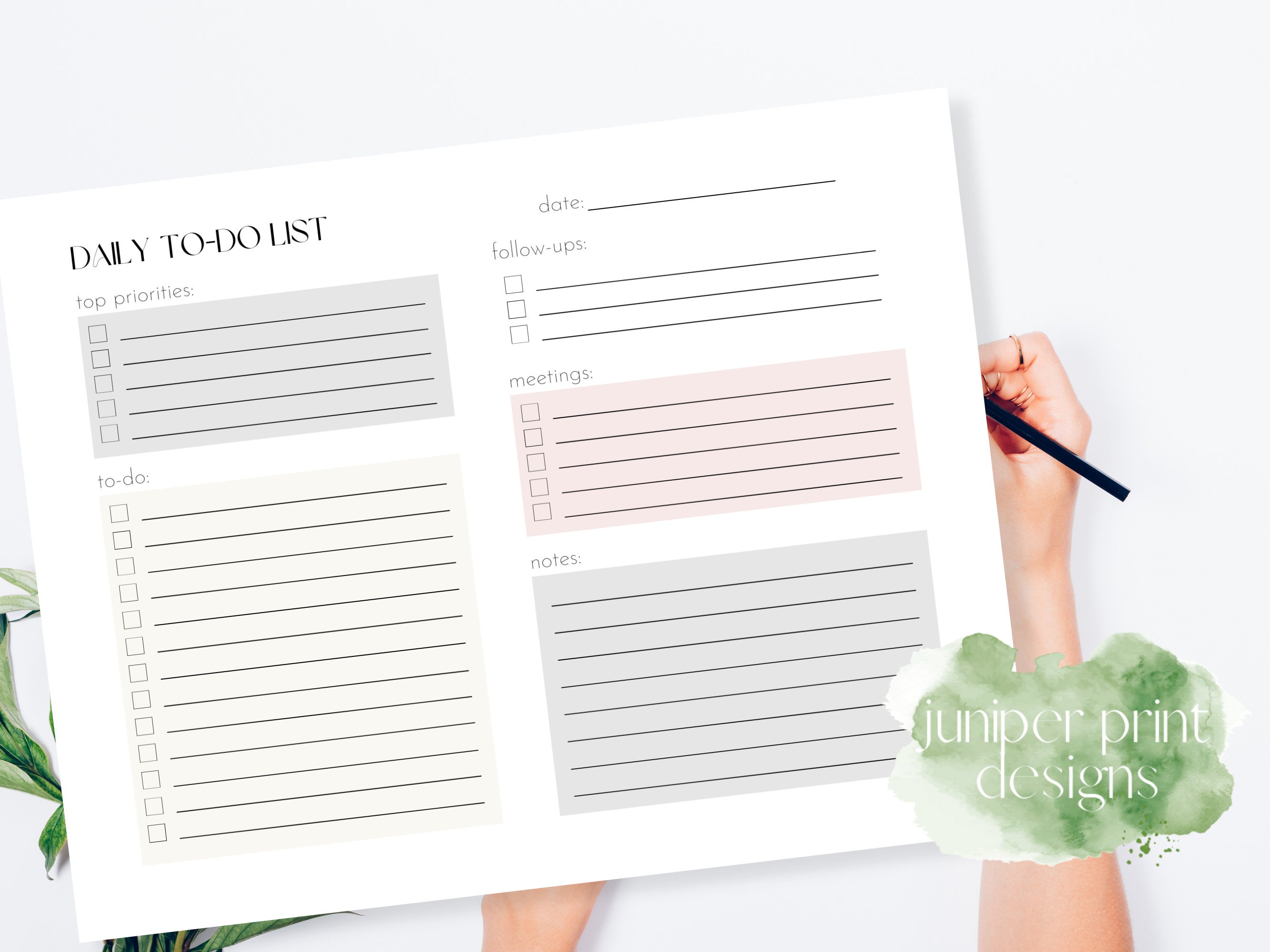 Daily to Do List Printable, Pastel to Do List, Minimalist Daily Planner ...