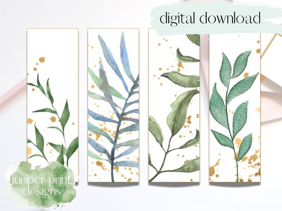 Watercolor Bookmark Printable Download and Print Bookmarks - Etsy