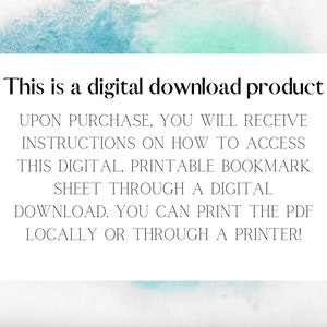 Quote Printable Bookmark Set, Download and Print Bookmarks, Watercolor ...