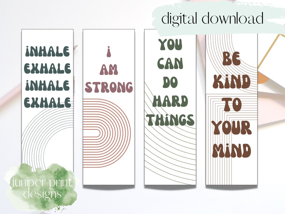 Affirmation Printable Bookmark Set, Affirmation Bookmarks, Affirmation ...