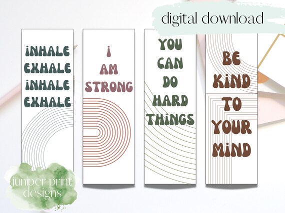 Affirmation Printable Bookmark Set Affirmation Bookmarks - Etsy