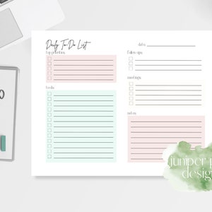 Daily to Do List Printable Pastel to Do List Minimalist - Etsy