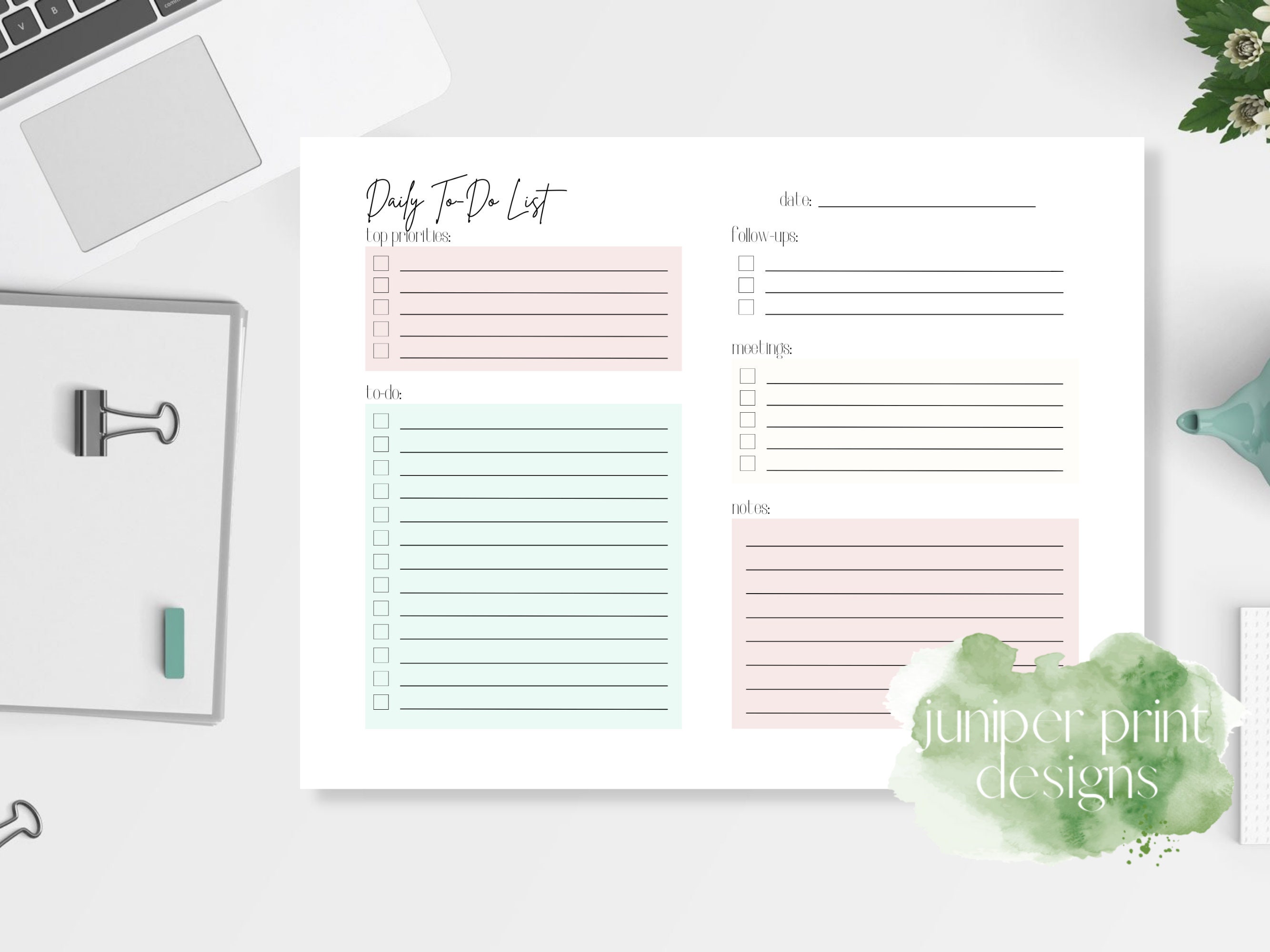 Daily to Do List Printable, Pastel to Do List, Minimalist Daily Planner ...
