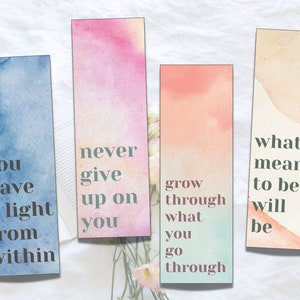 Watercolor Affirmation Printable Bookmark Set, Affirmation Bookmarks ...