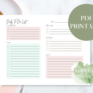 Daily to Do List Printable Pastel to Do List Minimalist - Etsy