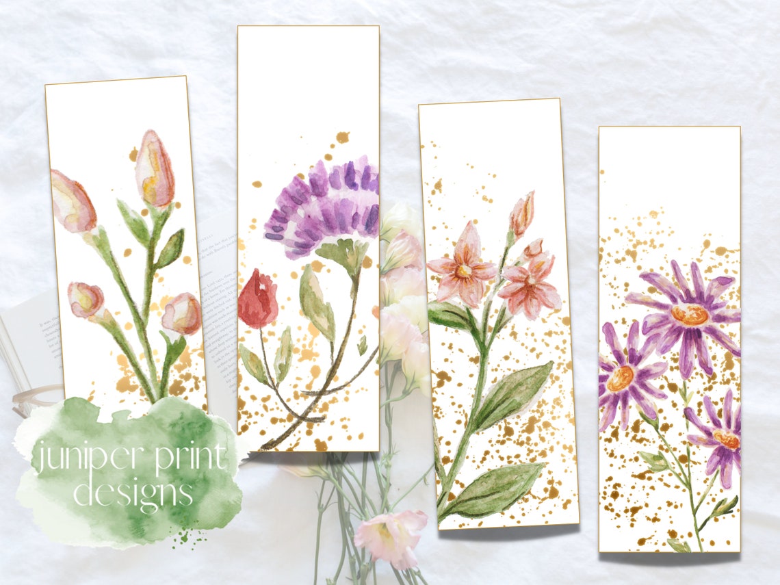 Watercolor Bookmark Printables, Download and Print Bookmarks ...