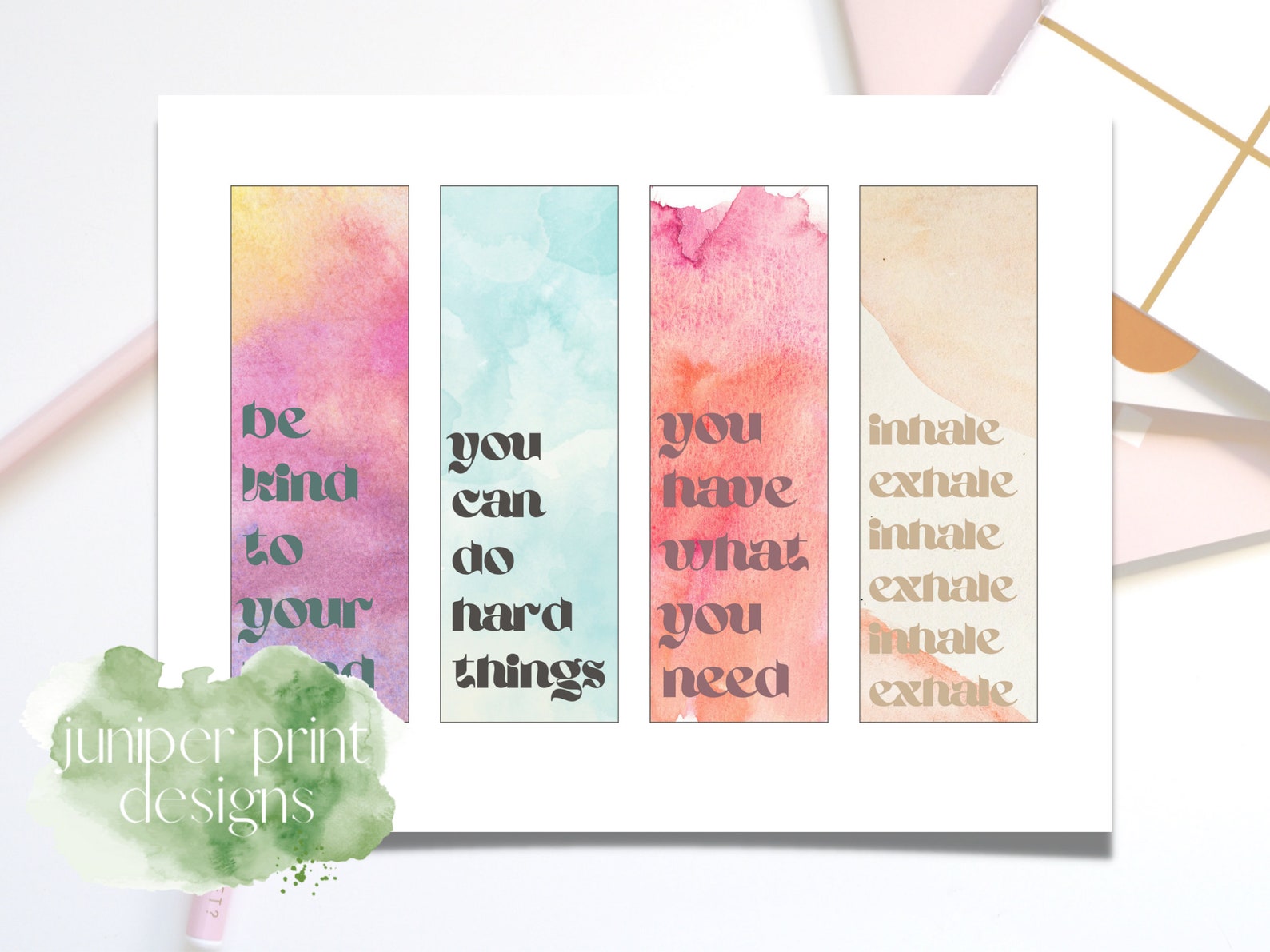 Affirmation Printable Bookmark Set, Affirmation Bookmarks, Affirmation ...