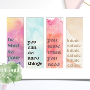 Affirmation Printable Bookmark Set, Affirmation Bookmarks, Affirmation ...