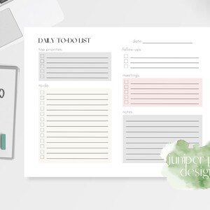 Daily to Do List Printable, Pastel to Do List, Minimalist Daily Planner ...