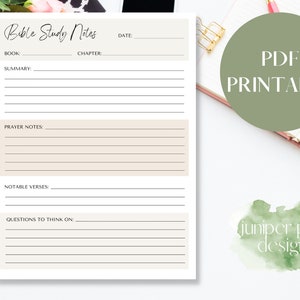 Bible Study Note Sheet, Printable Devotional Pages, Printable Bible ...