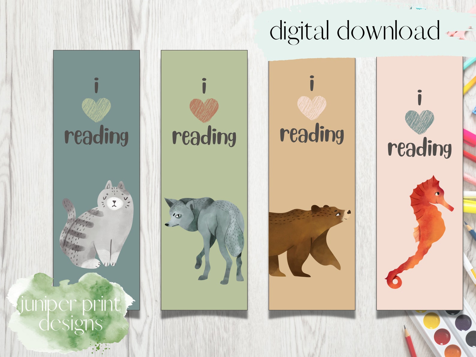Printable Bookmarks for Kids | Kids Printable Bookmark | Animal ...