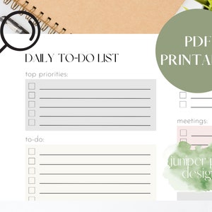 Daily to Do List Printable, Pastel to Do List, Minimalist Daily Planner ...