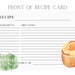 Watercolor Cupcake Recipe Card, Printable Recipe Card for Bridal Shower ...