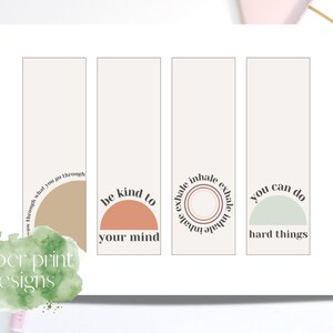 Minimalist Affirmation Printable Bookmark Set, Affirmation Bookmarks ...