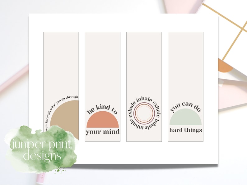 Minimalist Affirmation Printable Bookmark Set, Affirmation Bookmarks ...