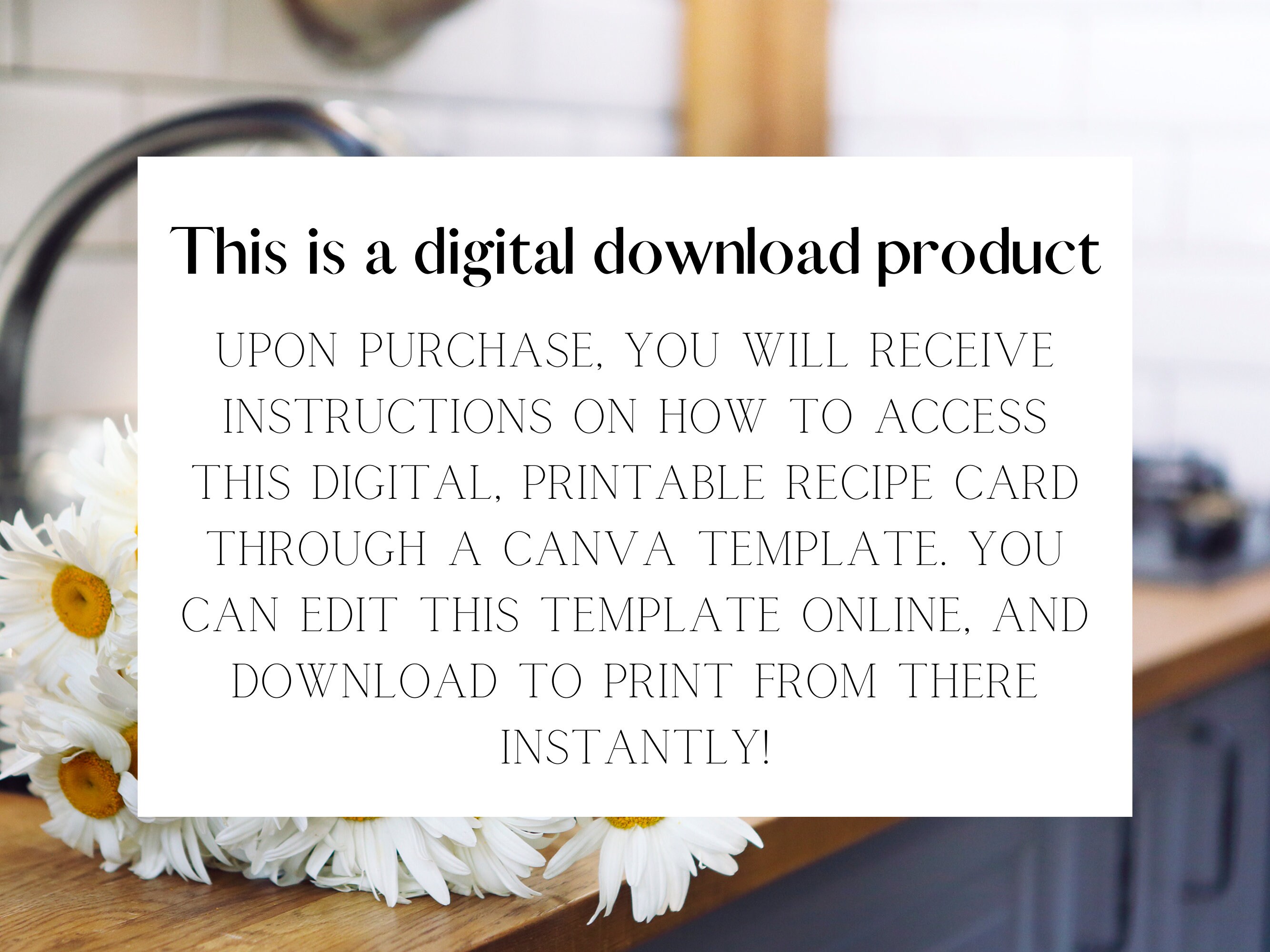 Watercolor Cupcake Recipe Card, Printable Recipe Card for Bridal Shower ...