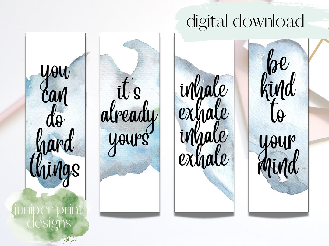 Affirmation Printable Bookmark Set, Affirmation Bookmarks, Affirmation ...