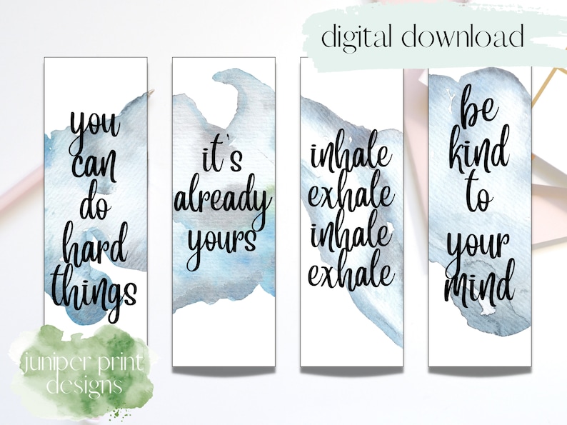 Affirmation Printable Bookmark Set, Affirmation Bookmarks, Affirmation ...