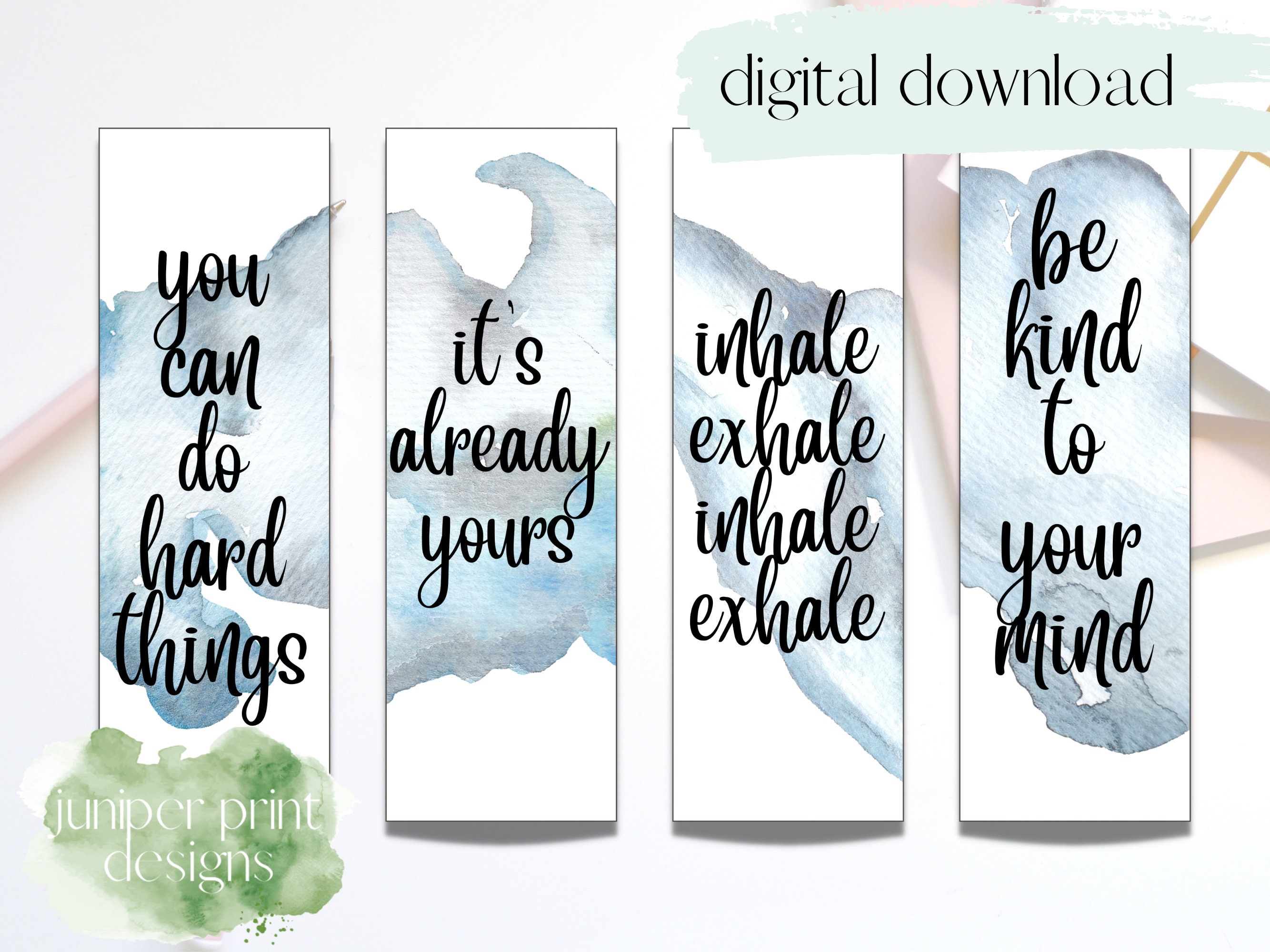 Affirmation Printable Bookmark Set, Affirmation Bookmarks, Affirmation ...