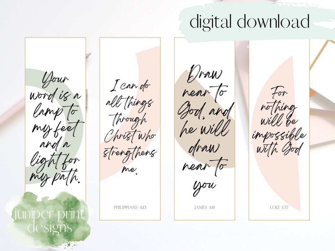 Scripture Printable Bookmarks - Printable Bible Bookmarks - Bookmark ...