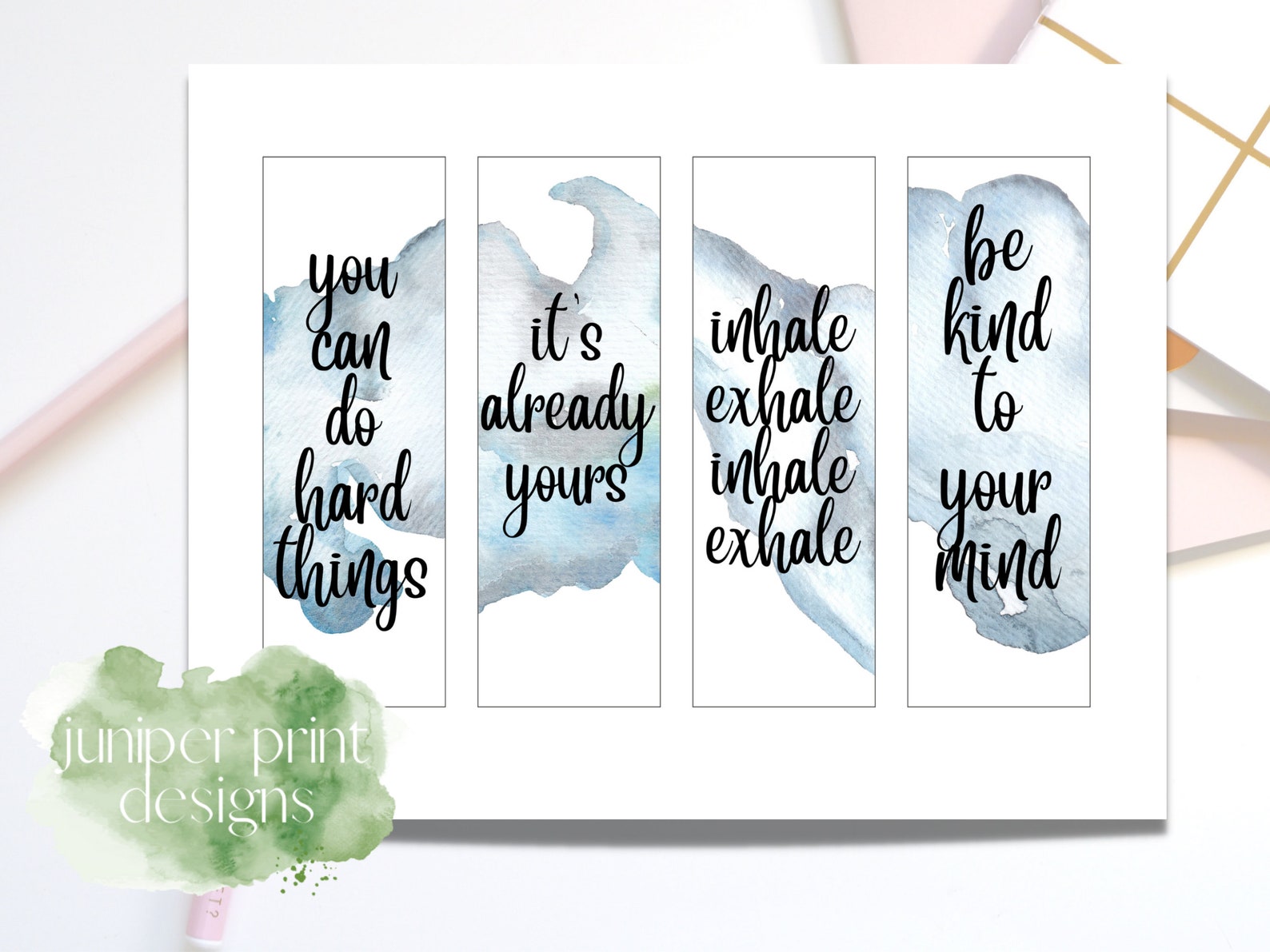 Affirmation Printable Bookmark Set, Affirmation Bookmarks, Affirmation ...