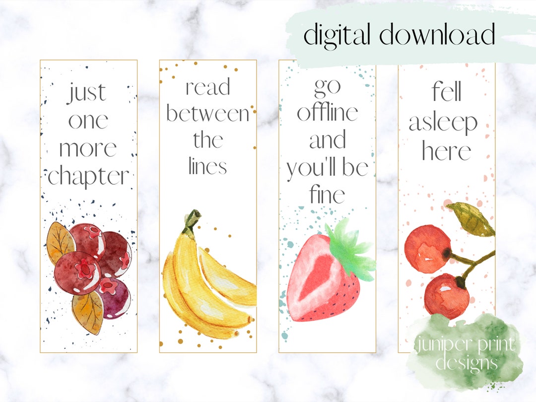 Quote Printable Bookmarks, Download and Print Bookmarks, Watercolor ...