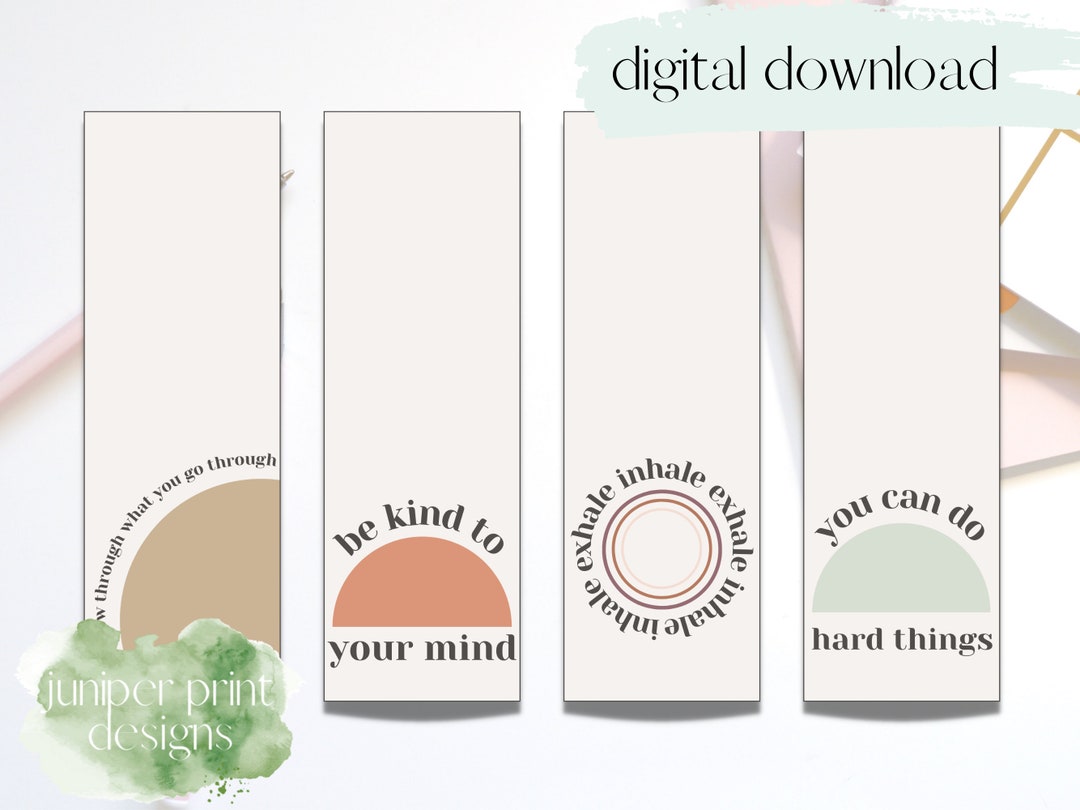 Minimalist Affirmation Printable Bookmark Set, Affirmation Bookmarks ...