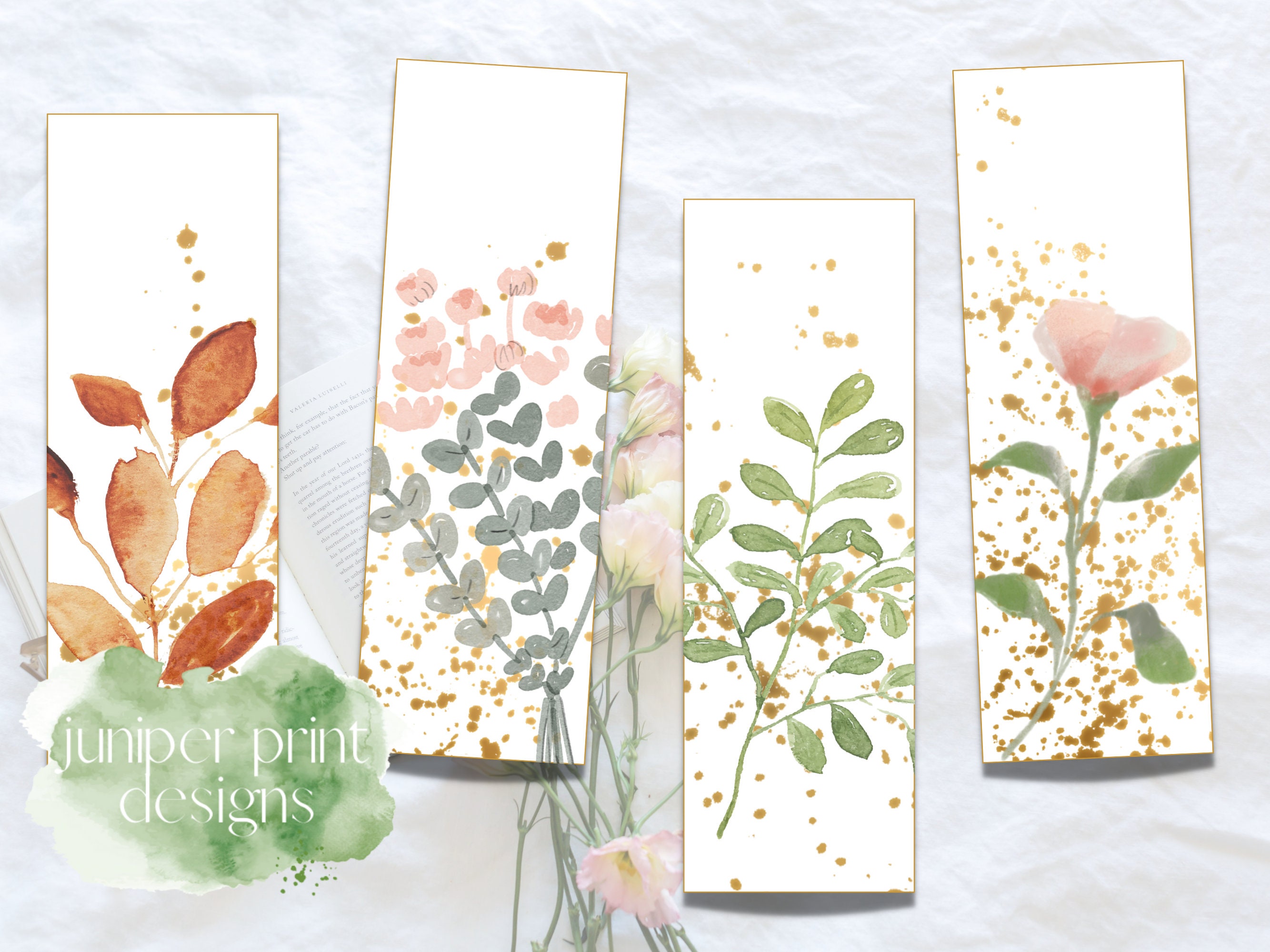Watercolor Bookmark Printables, Download and Print Bookmarks ...