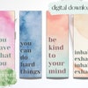 Quote Printable Bookmark Set, Download and Print Bookmarks, Floral ...