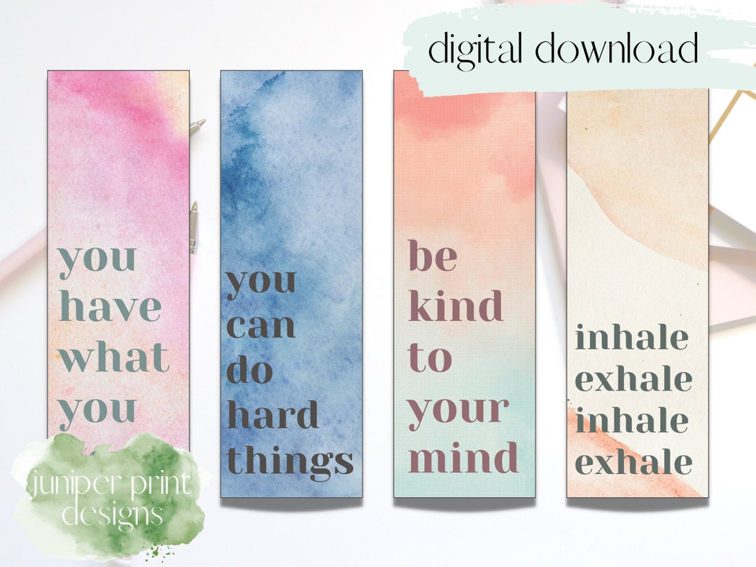 Affirmation Printable Bookmark Set, Affirmation Bookmarks, Affirmation ...