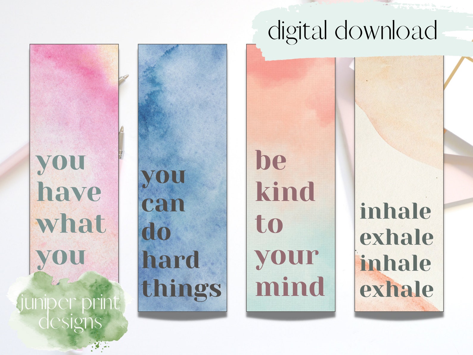 Affirmation Printable Bookmark Set, Affirmation Bookmarks, Affirmation ...