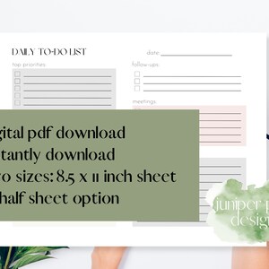 Daily to Do List Printable, Pastel to Do List, Minimalist Daily Planner ...