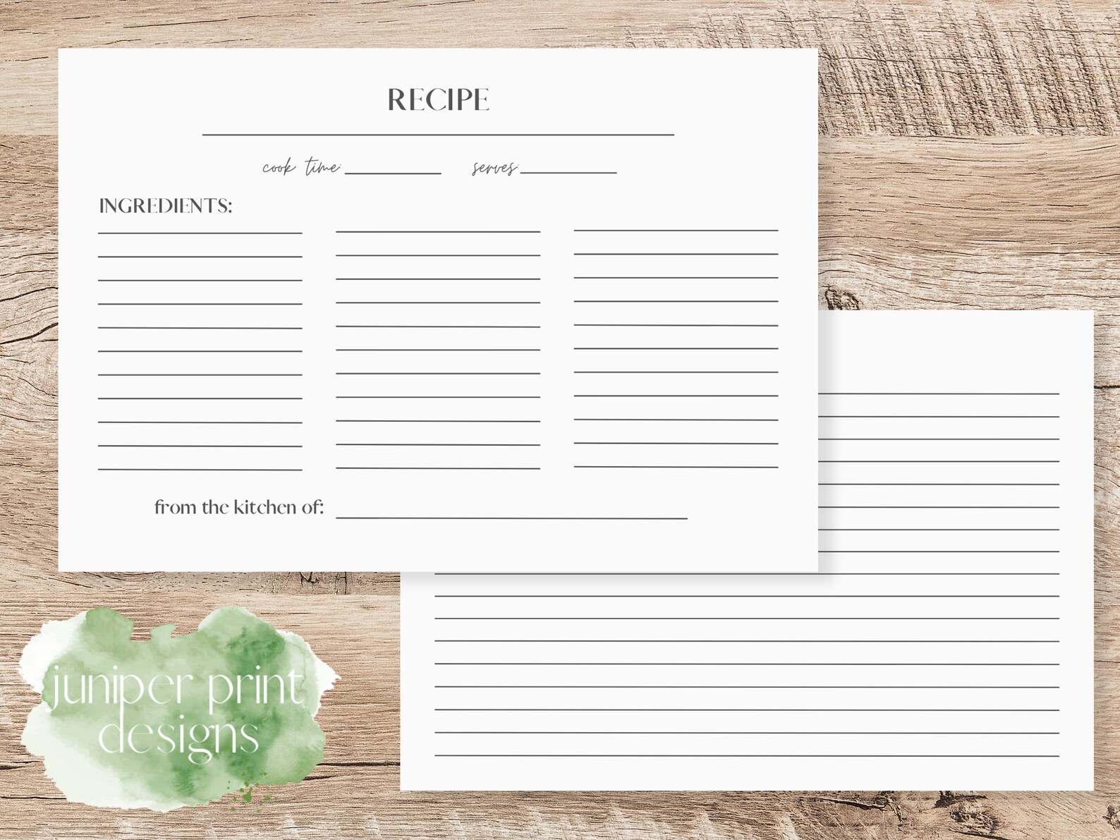 Recipe Card Template, Printable Recipe Card, Editable Recipe Card ...