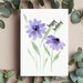 Printable Birthday Card | Purple Flowers | Watercolour | Digital ...