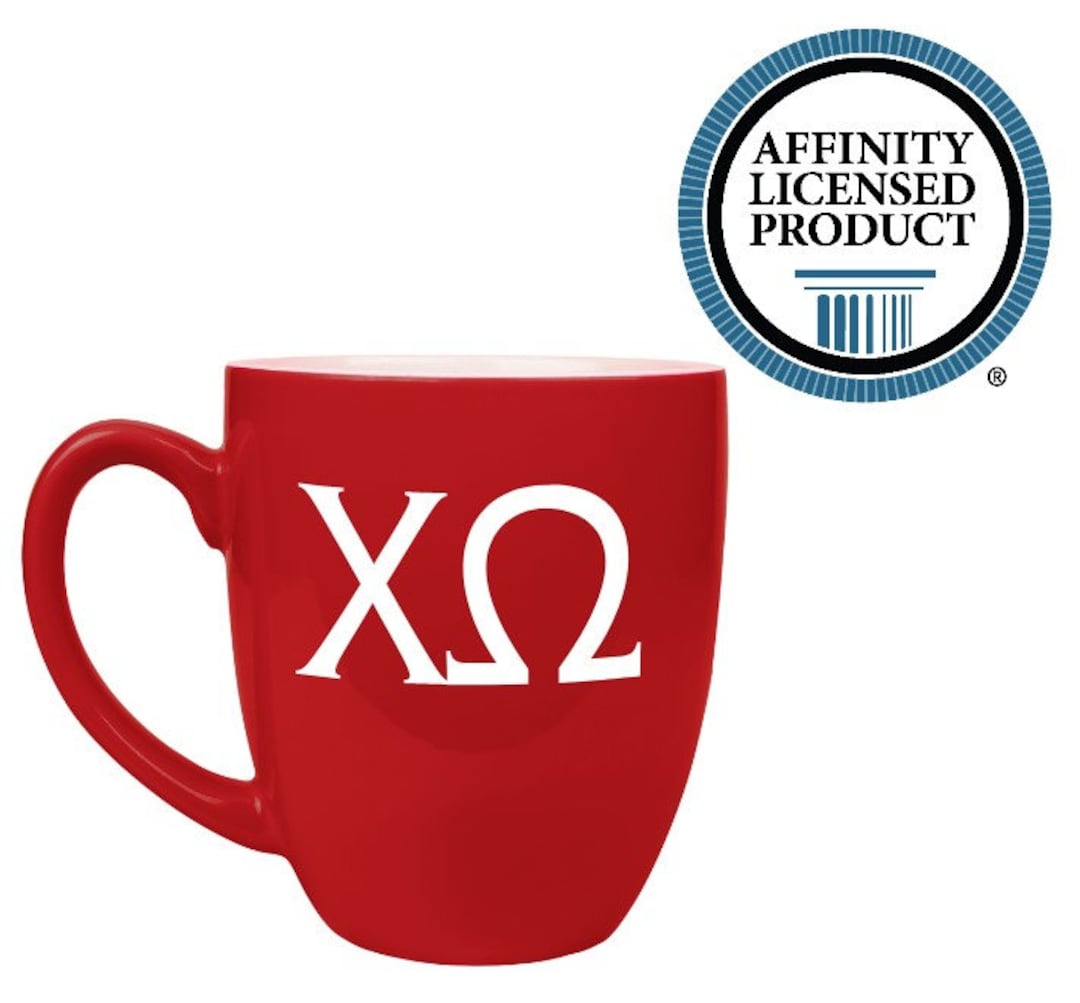 XO - Chi Omega Mug - Chi O - XO Greek Letters - Ceramic Bistro Coffee ...