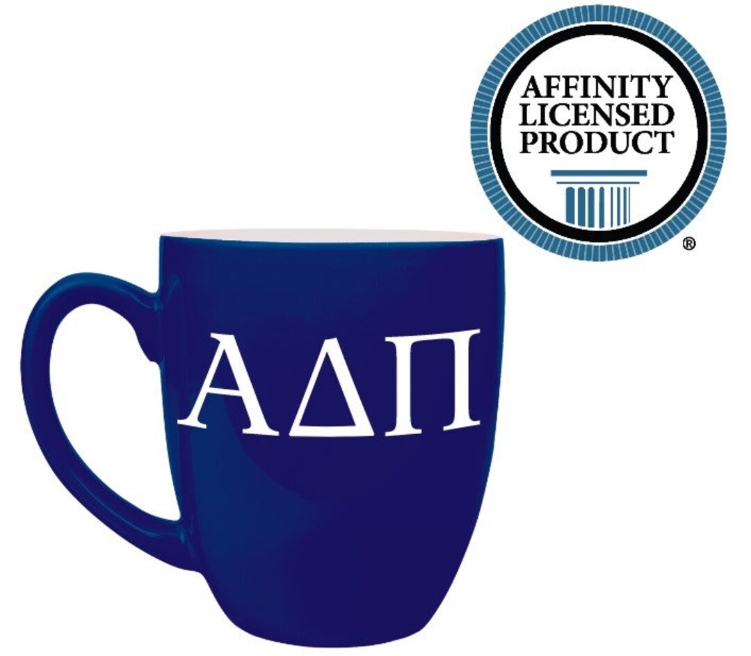 ADP - Alpha Delta Pi Mug - ADP Greek Letters - Ceramic Bistro Coffee ...