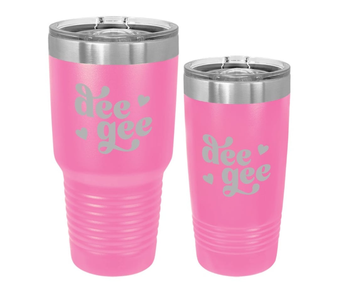 Delta Gamma Dee Gee With Hearts Engraved Tumbler, Deegee, Big Little ...
