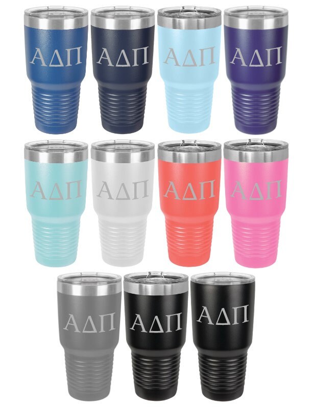 Alpha Delta Pi Greek Letters Engraved Tumbler, Adpi, Big Little Gift ...