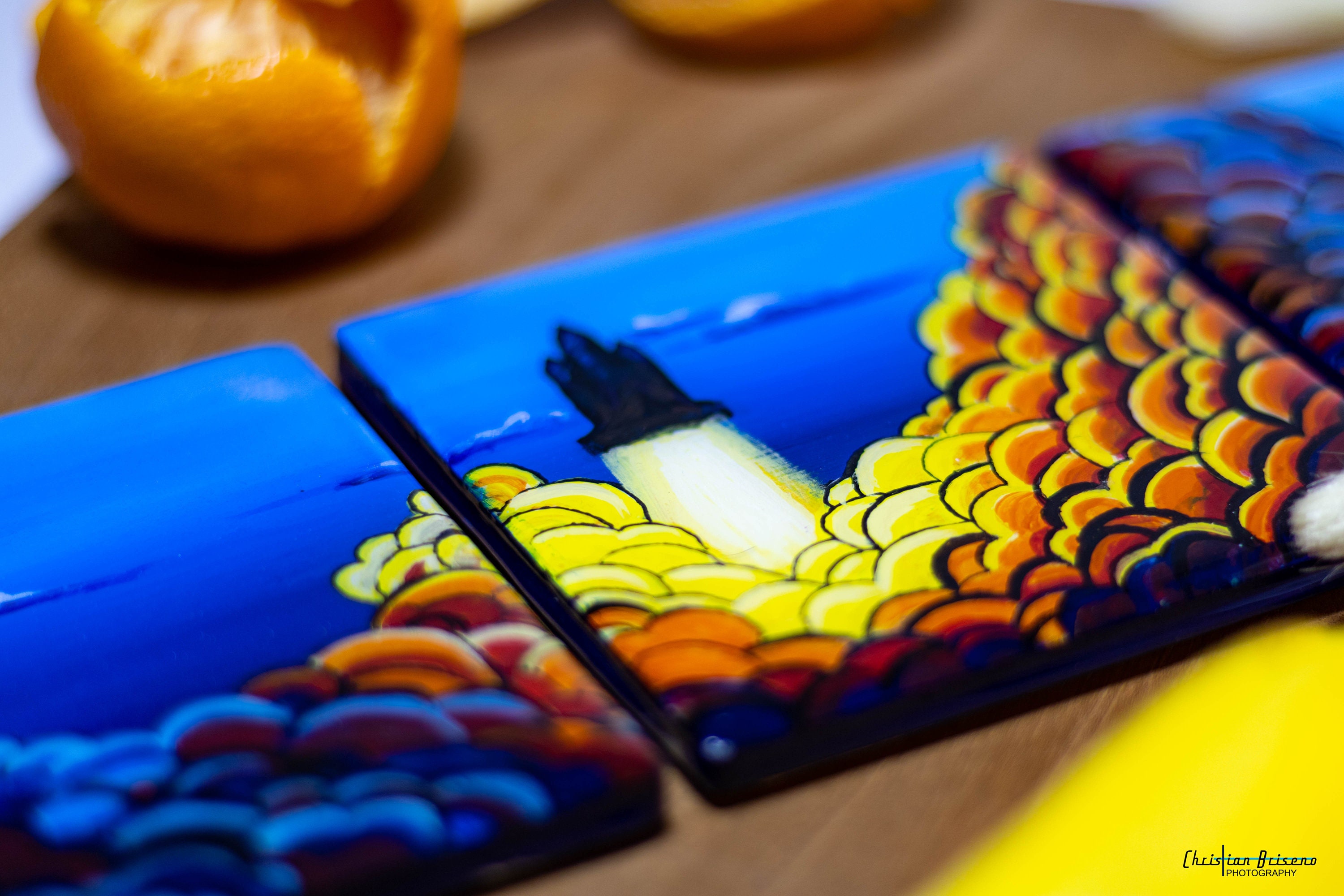 Hand-painted Rocket Launch Tile Set Handmade Decorative Tile - Etsy