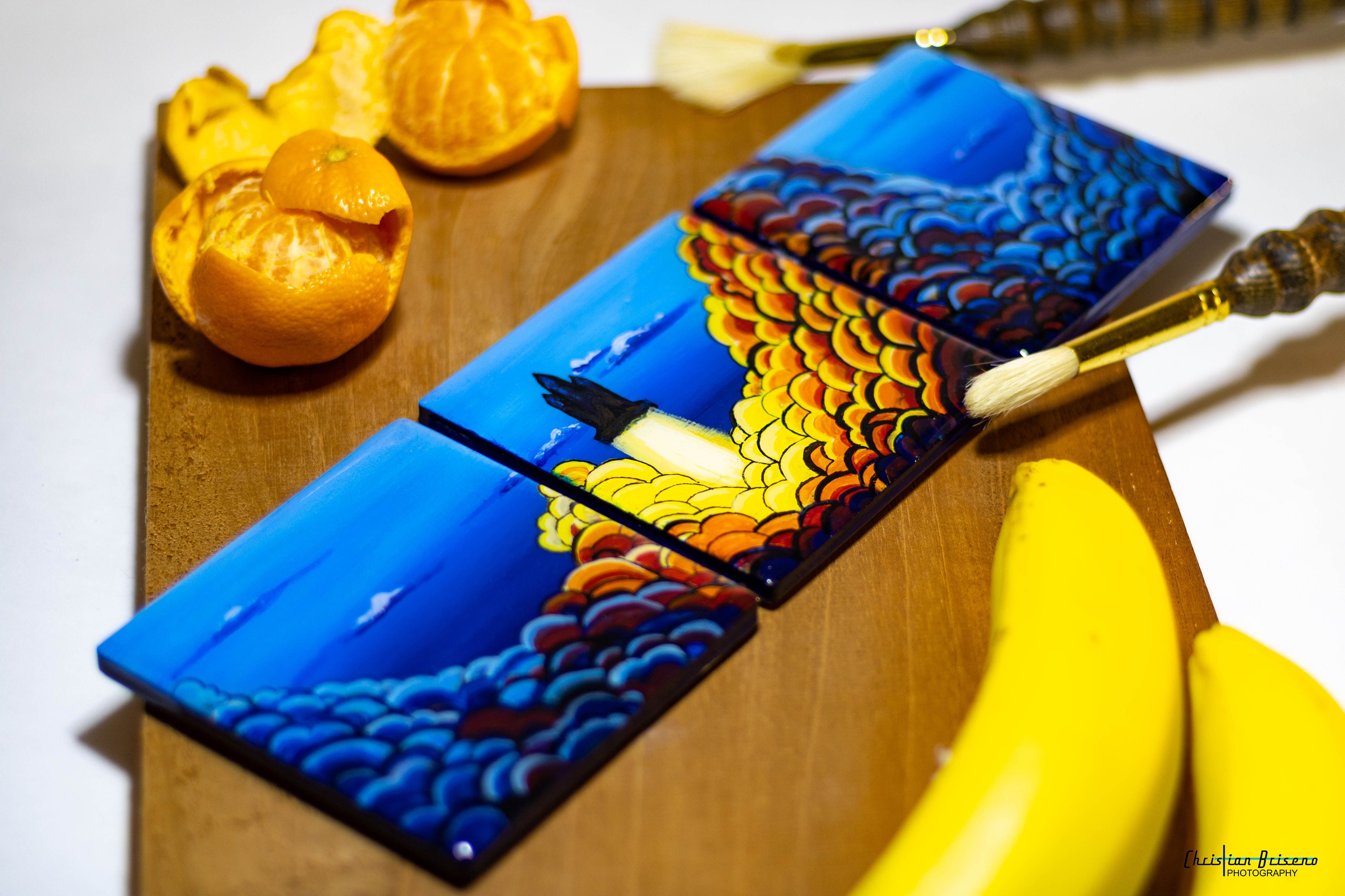 Hand-painted Rocket Launch Tile Set Handmade Decorative Tile - Etsy