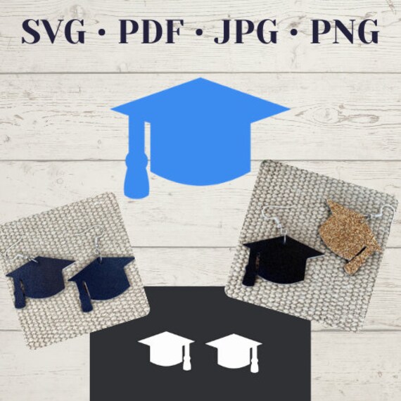 Graduation Grad Cap Digital File for Earrings Crafts & More | Etsy