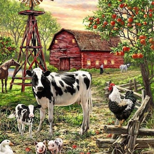 Farm Animals & Barn Diamond Painting Short Lint Soft Canvas Kit - Etsy