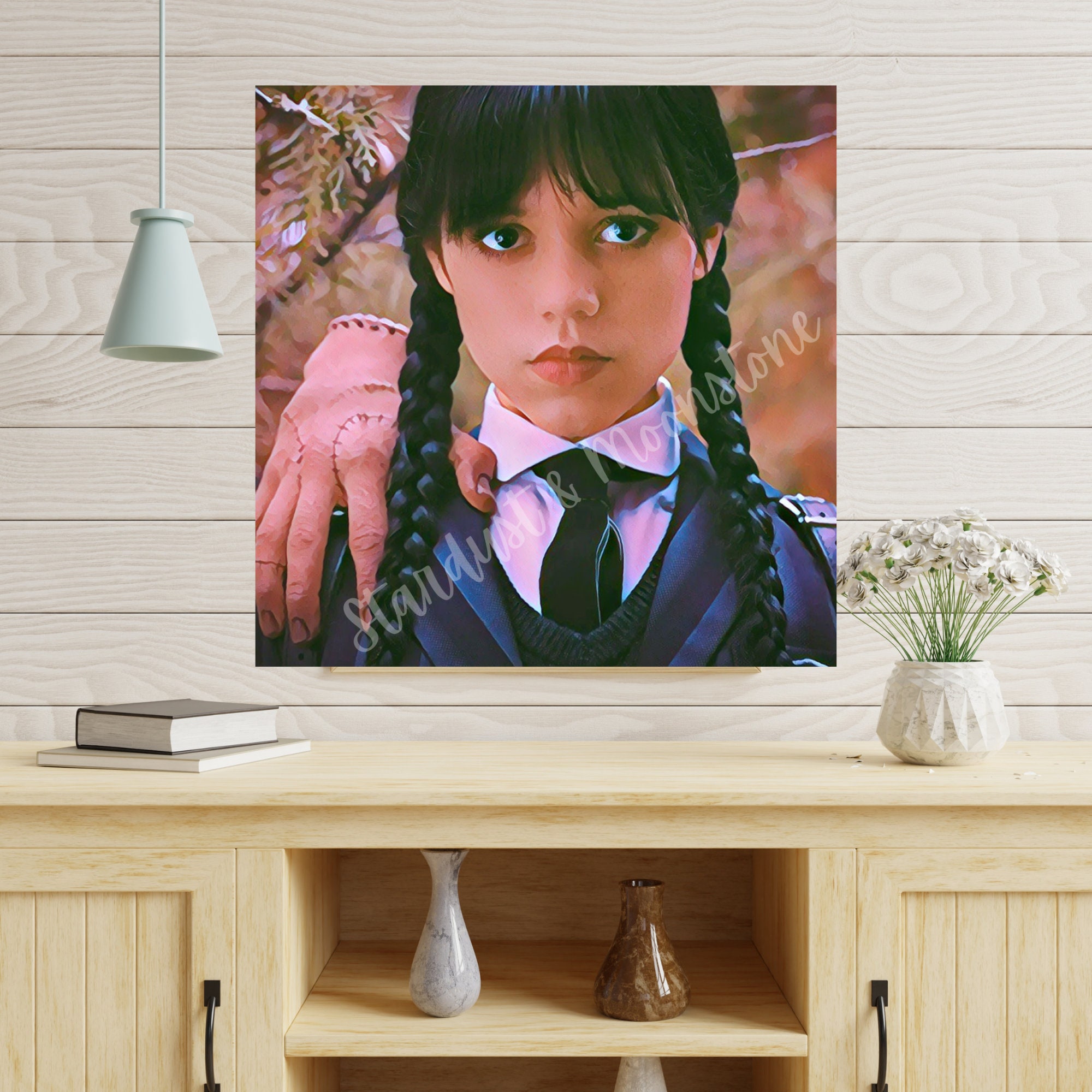 Cartoonized Wednesday Addams Digital Image Download. Wall Art, Screen ...