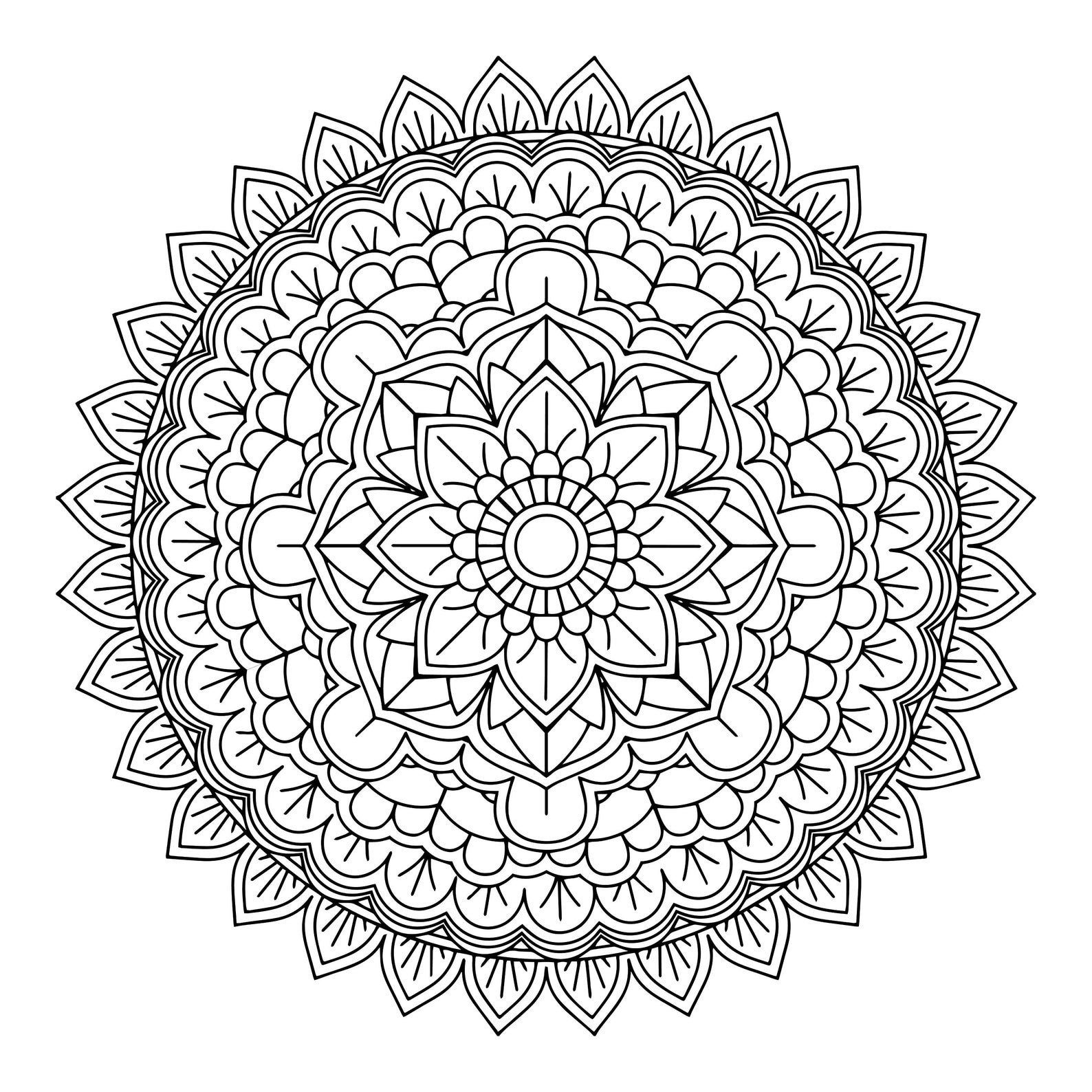 Classic Mandala Coloring Page - Etsy