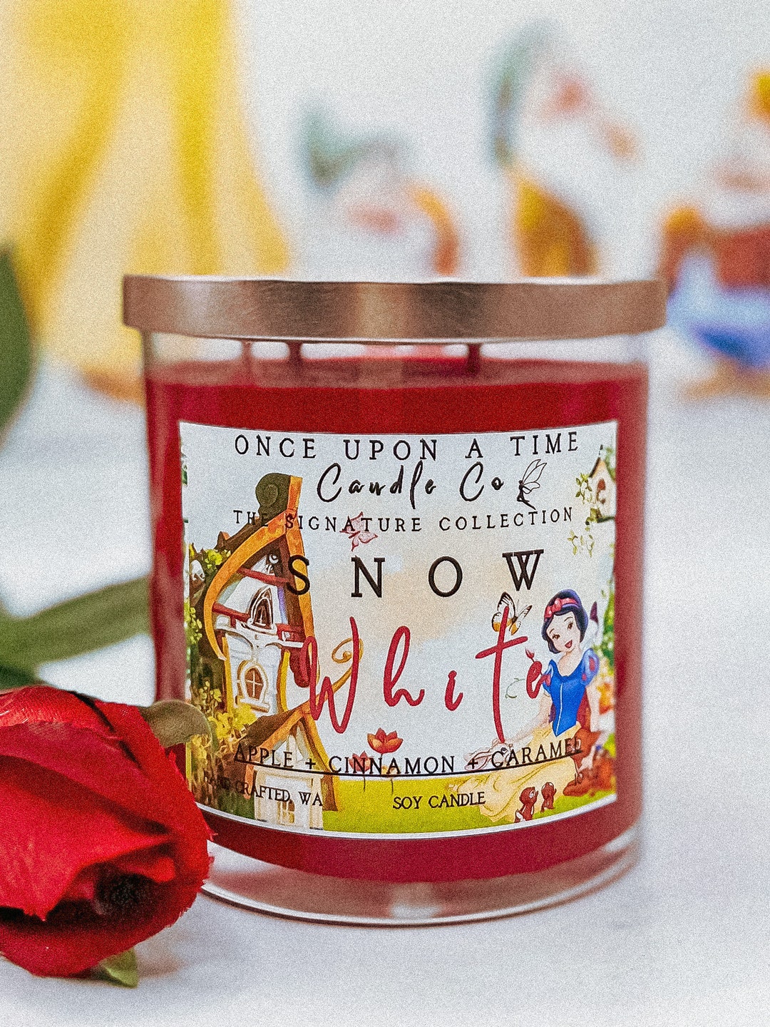 Snow White Candy Apple Soy Wax Candle, Disney Princess, Gift for Her ...