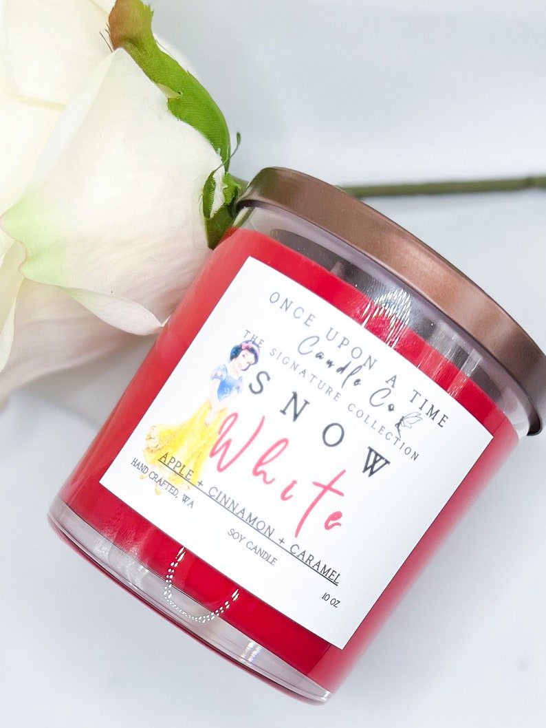 Snow White Candy Apple Soy Wax Candle Disney Princess Gift - Etsy
