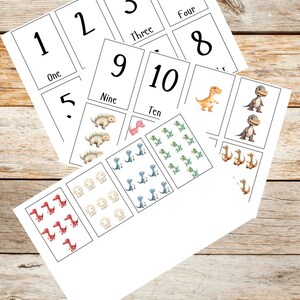 Dino Matching Flashcard I Dino Flashcards I Preschool Counting Flash ...